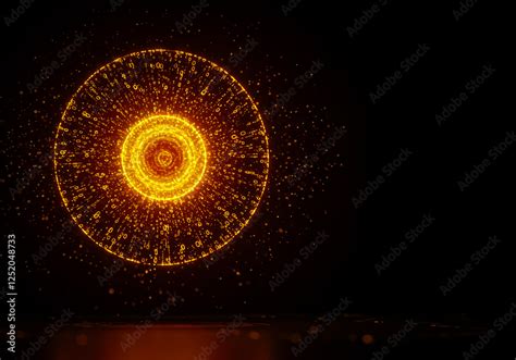 Futuristic Quantum Computer With Floating Particles And Binary Code Representing Ai And Advanced