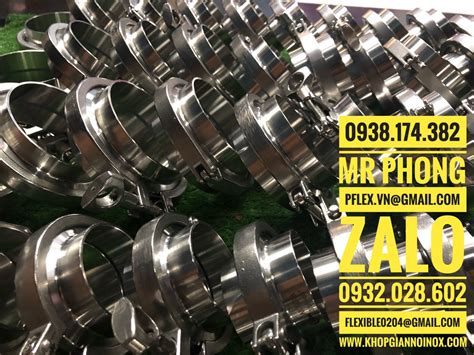 Cùm Clamp Vi Sinh Inox Clamp inox vi sinh bộ khớp nối nhanh ống inox Bộ clamp inox