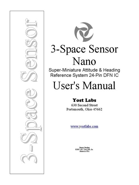 3 Space Sensor Users Manual Nano Pdf Compass Accelerometer