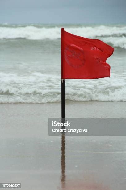 깃발이있는 위험 표지판 날씨 의 징후 바다 근처의 안전 표지판 바다의 위험 징후 0명에 대한 스톡 사진 및 기타 이미지 0명 가까운 경계 표지 Istock