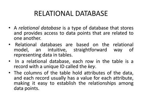 relational database oracle ppt