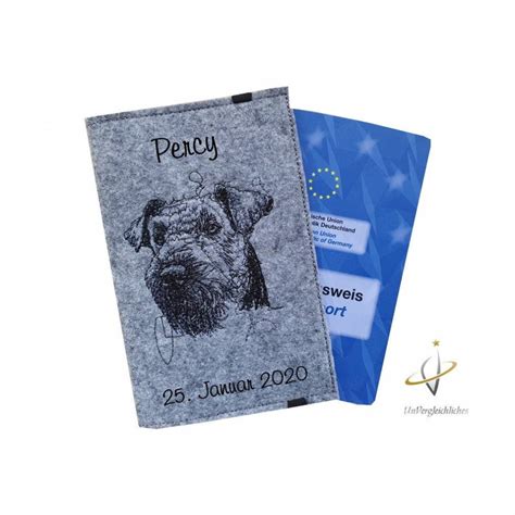 Filzhülle Für Den Impfpass Eu Heimtierausweis Hund Terrier