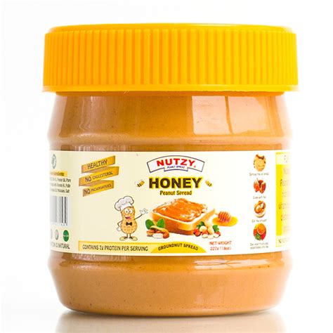Nutzy Creamy Honey Peanut Butter Spread 227g Delicious And Sweet Foodkly