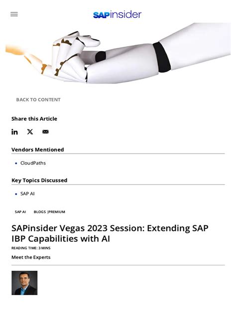 sapinsider vegas 2023 session extending sap ibp capabilities with ai sapinsider pdf