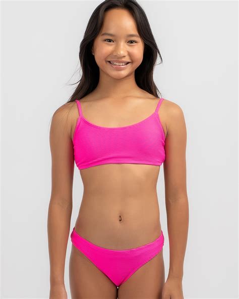 Shop Kaiami Girls Maddie Bikini Set In Pink Punch Fast Shipping