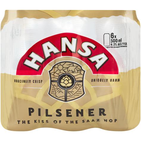 Hansa Pilsener Beer Cans 6 X 500ml Beer Beer And Cider Drinks