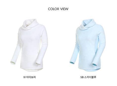 포스티 여성 골프 솔리드 반폴라 에코퍼 긴팔 티셔츠 Vltsja07 Iv