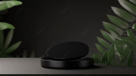 잎 그림자가 있는 자연에서 영감을 받은 미니멀리스트 3d 제품 디스플레이 검은 연단 3d 디스플레이 최소한의 장면 제품