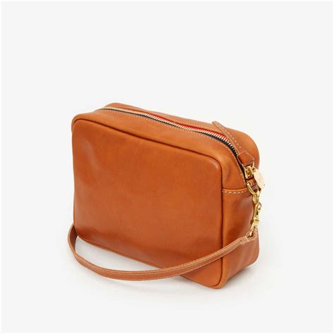 Clare V Midi Sac Tan With Neon Yellow Stripe Lapis