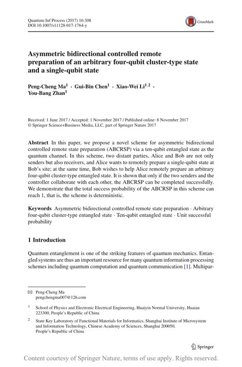 Asymmetric Bidirectional Controlled Remote Preparation Of An Arbitrary
