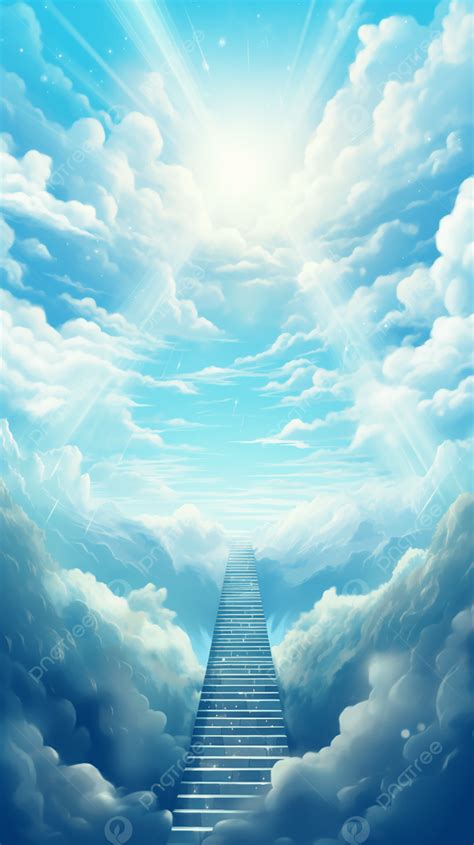 천국으로가는 길 푸른 하늘 흰 구름 꿈 광고 배경 배경 화면 및 일러스트 무료 다운로드 Pngtree