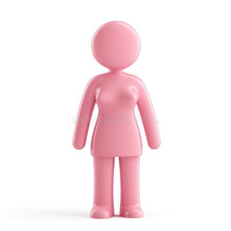 Pink Faceless Female Figure 3d Render Illustration Stock Illustration