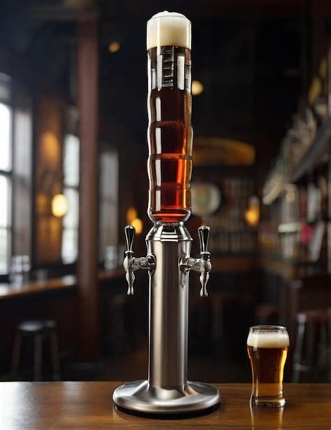 Draught Beer Tower Premium Ai Generated Image