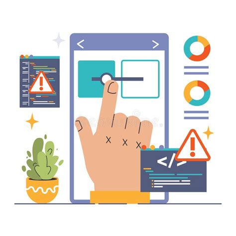 Software Testing Code Testing And Debugging Stock Vector