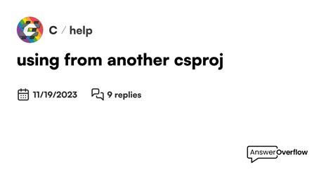 Using From Another Csproj C