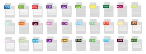 Document File Icons Doc Pdf Xls Flat Icon Vector Image