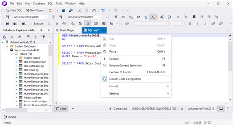 Executing Sql Statements