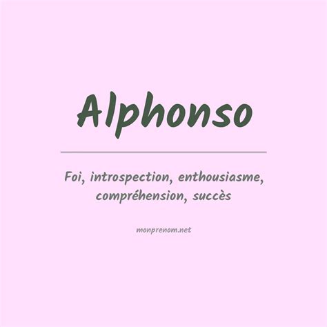 Signification Du Prénom Alphonso