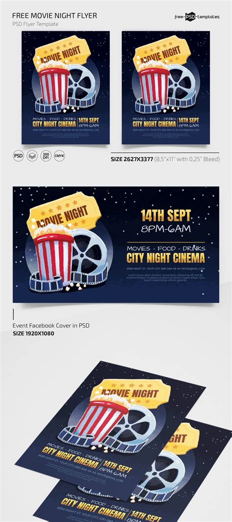 Free Movie Night Flyer In Psd Free Psd Templates