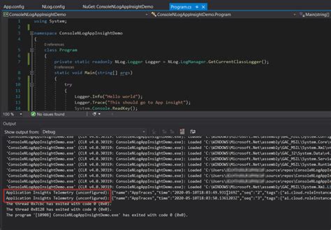 Use Application Insights Logging Adapters With Nlog C Console