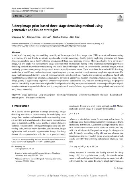 a deep image prior based three stage denoising method using generative