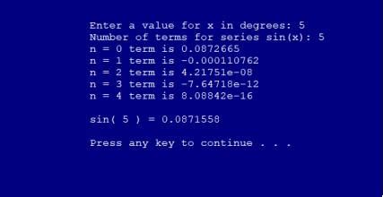 Solved C For Loops Sine Functions I M Doing A Project Chegg Com