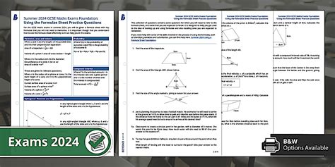 👉 Using The Formula Sheet Practice Questions Foundation