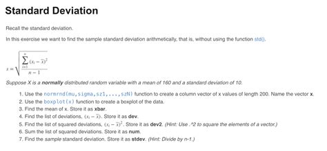solved standard deviation recall the standard deviation in