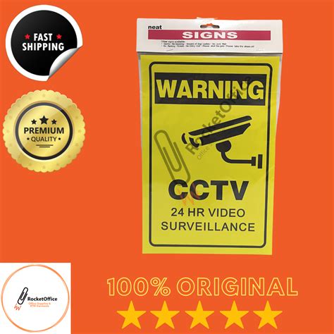 Cctv Warning Sign Sticker Security Camera System Assorted Sizes Lazada Ph