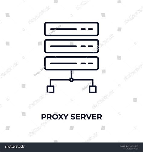 Proxy Server Outline Icon Linear Vector Stock Vector Royalty Free