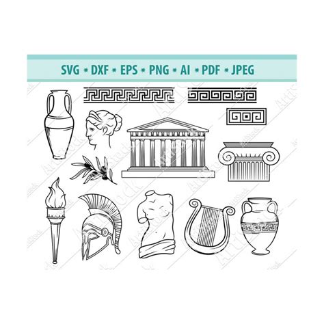 Ancient Greece Svg Acropolis Svg Ancient Greek Clipart Sp Inspire
