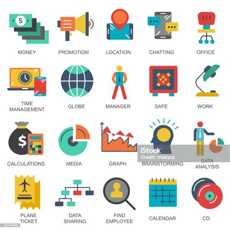 모바일 개념 및 웹 앱에 대한 요소로 벡터 아이콘을 설정합니다 비즈니스 및 마케팅 프로그래밍 데이터 관리 인터넷 연결 소셜 네트워크 컴퓨팅 정보 벡터 0명에 대한 스톡 벡터