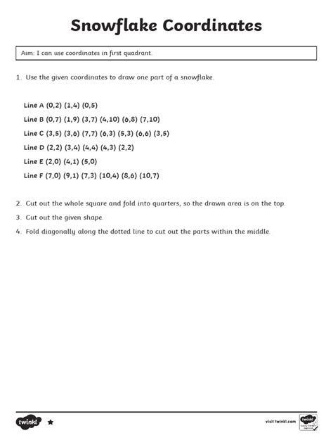 Snowflake Coordinates Maths Differentiated Activity Sheets Pdf Cartesian Coordinate System