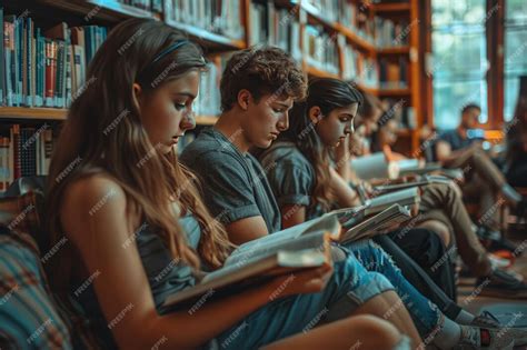 premium photo guys and girls working together on a class assignment