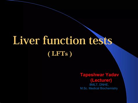 Liver Function Tests Ppt