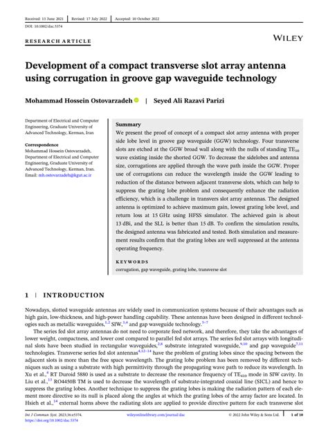 Development Of A Compact Transverse Slot Array Antenna Using Corrugation In Groove Gap Waveguide
