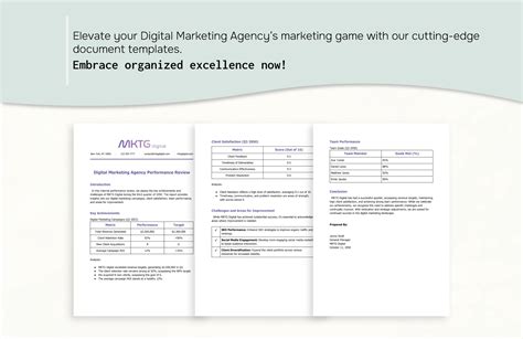 Digital Marketing Agency Performance Review Template In Word PDF Google Docs Download