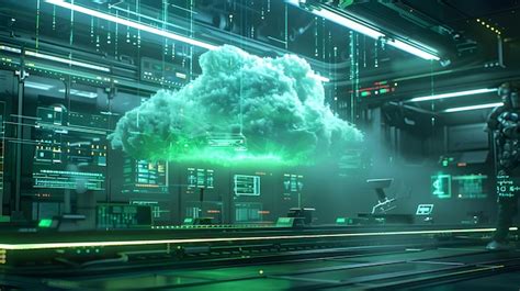 Conceptual Cloud Computing Interface Hovering Above A Digital Device Showcasing Futuristic Data