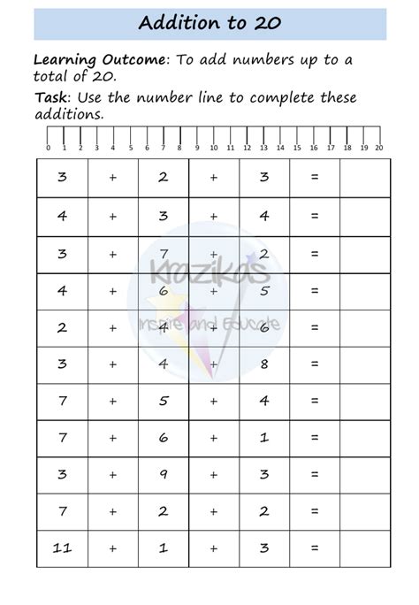 Functional Skills Maths Entry Level 1 Addition To 20 Inspire And Educate By Krazikas