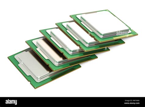 cpu computer processor units 3d rendering isolated on white background