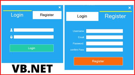 VB Net Login And Register Form Design C JAVA PHP Programming Source Code