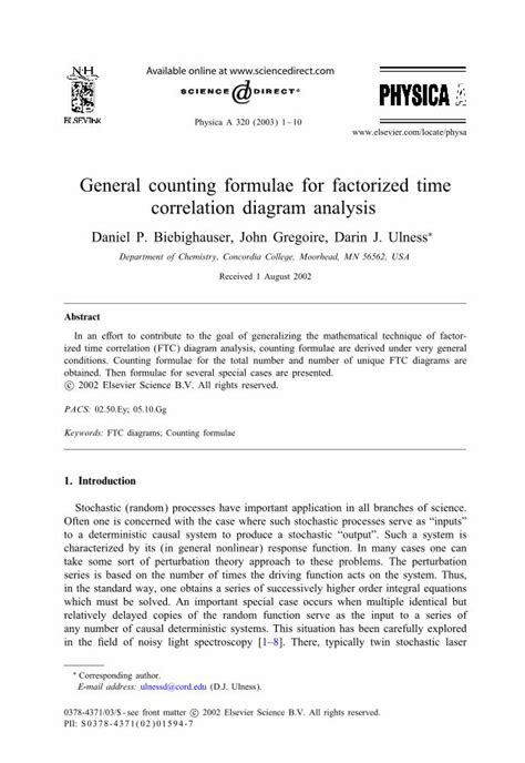 Pdf General Counting Formulae For Factorized Time Correlation Diagram