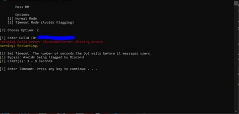 It Keeps Saying Fetching Guild Error · Issue 18 · 17teendiscord Mass