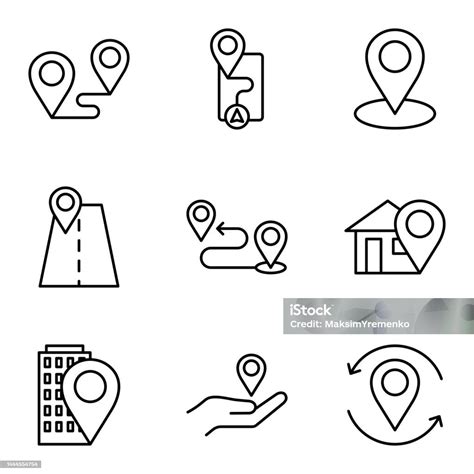 Location Icons Set Navigation Route Map Pointer Location Symbols Stock Illustration Download
