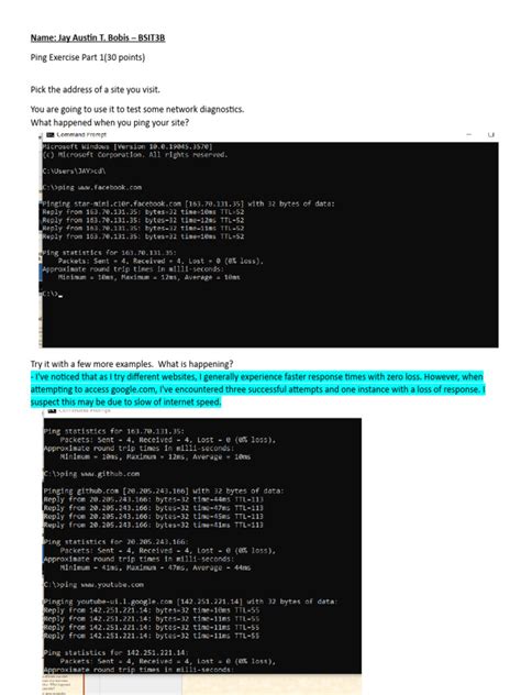 Jayaustinbobis Ping Traceroute Pdf Data Transmission Networking