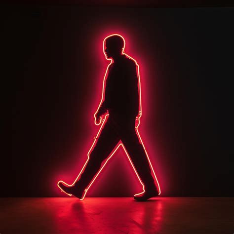 Premium Photo Luminous Stride Effortlessly Radiant Neon Sign Of A
