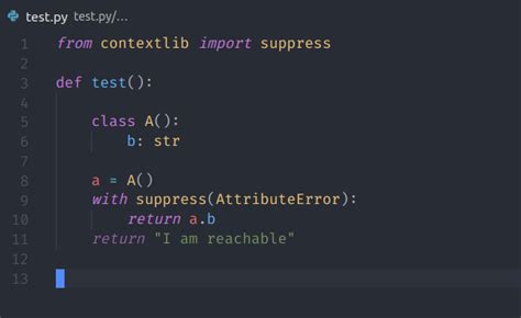 Contextlibsuppress Results In Following Code Being Marked As