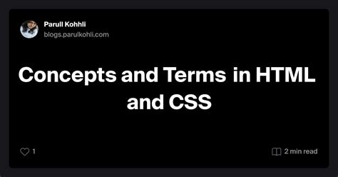 Concepts And Terms In Html And Css
