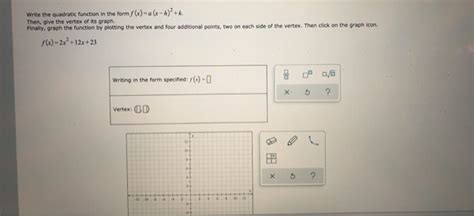 Solved Then Give The Vertex Of Its Graph Write The Chegg