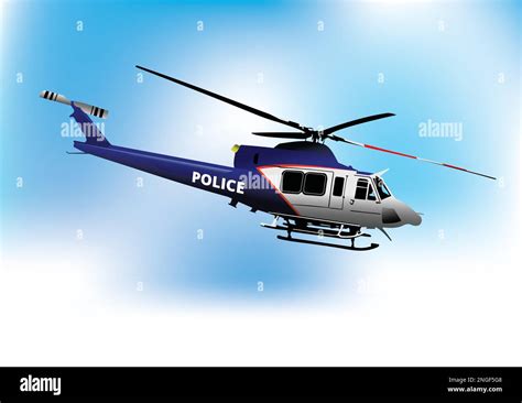 Police Helicopter Vector 3d Illustration Stock Vector Image And Art Alamy